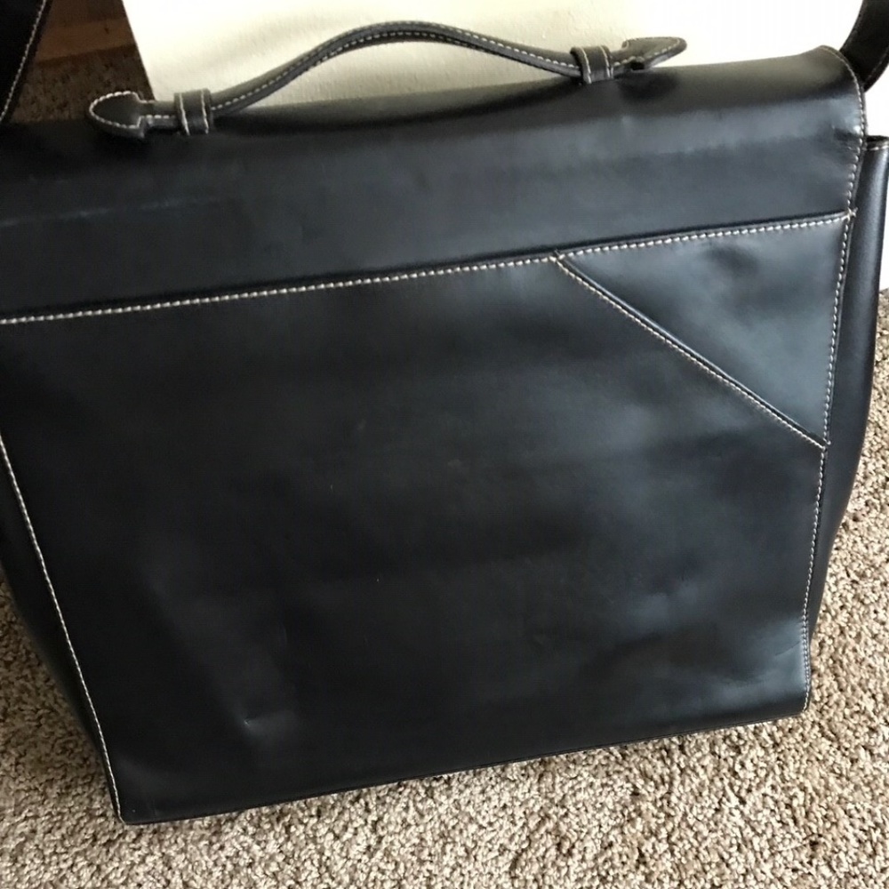 Wilsons Leather Pelle Studio Black Laptop Briefcas - Gem